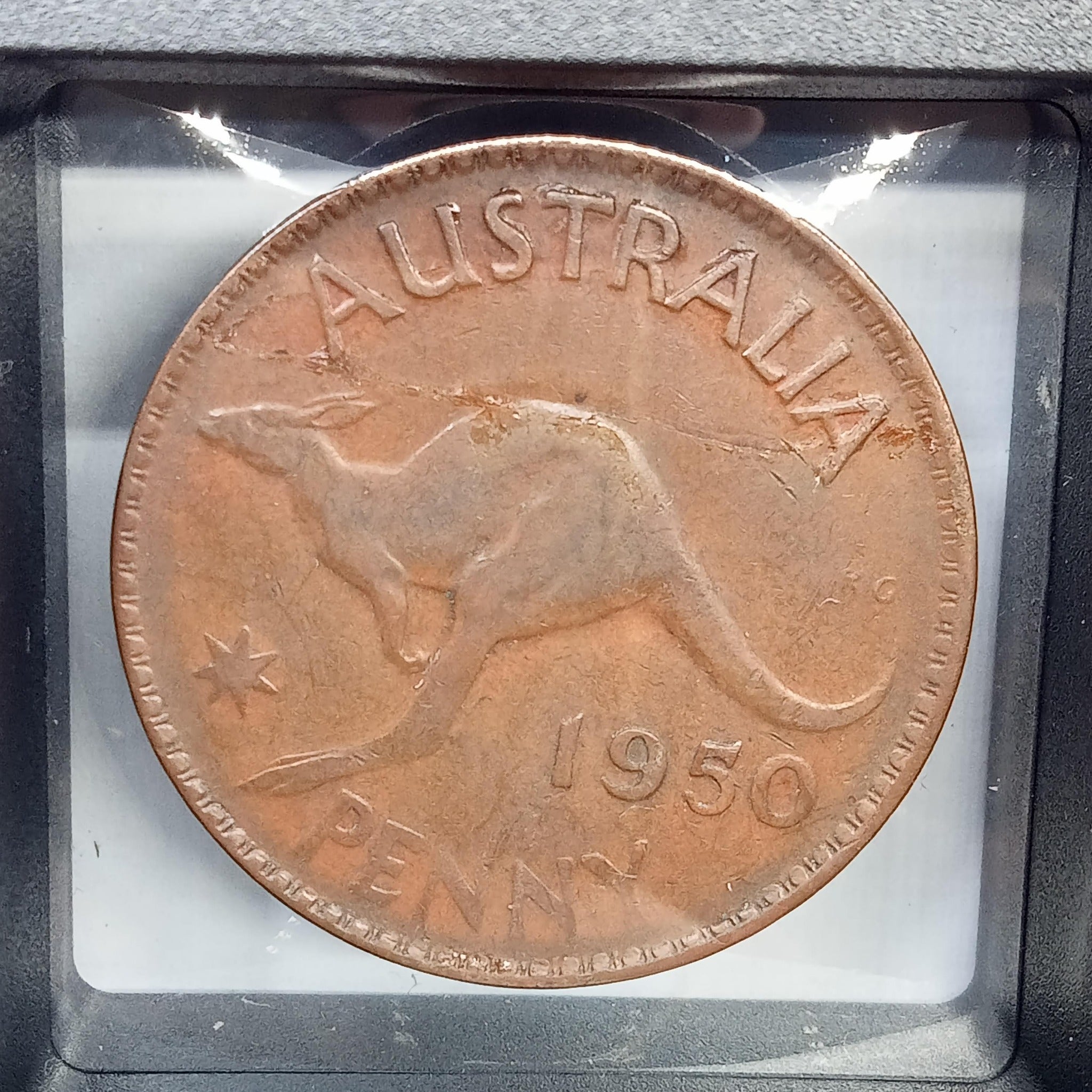 Australian 1950 King George VI Bronze Penny Coin Collectible Vintage C ...